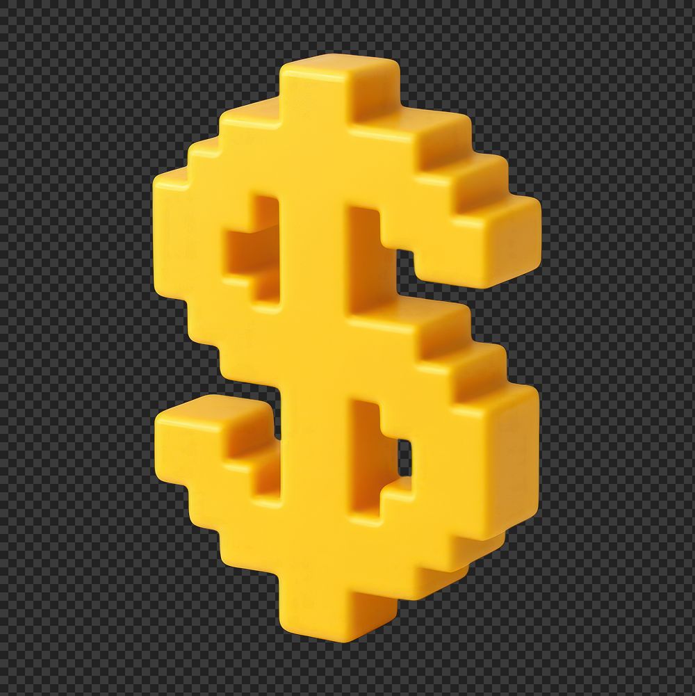 PNG Pixelated yellow dollar symbol | Free PNG - rawpixel