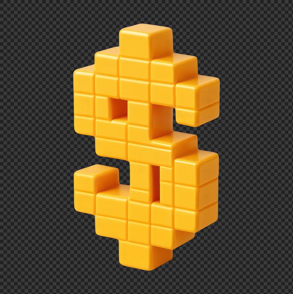 PNG Pixelated dollar sign illustration. | Free PNG - rawpixel