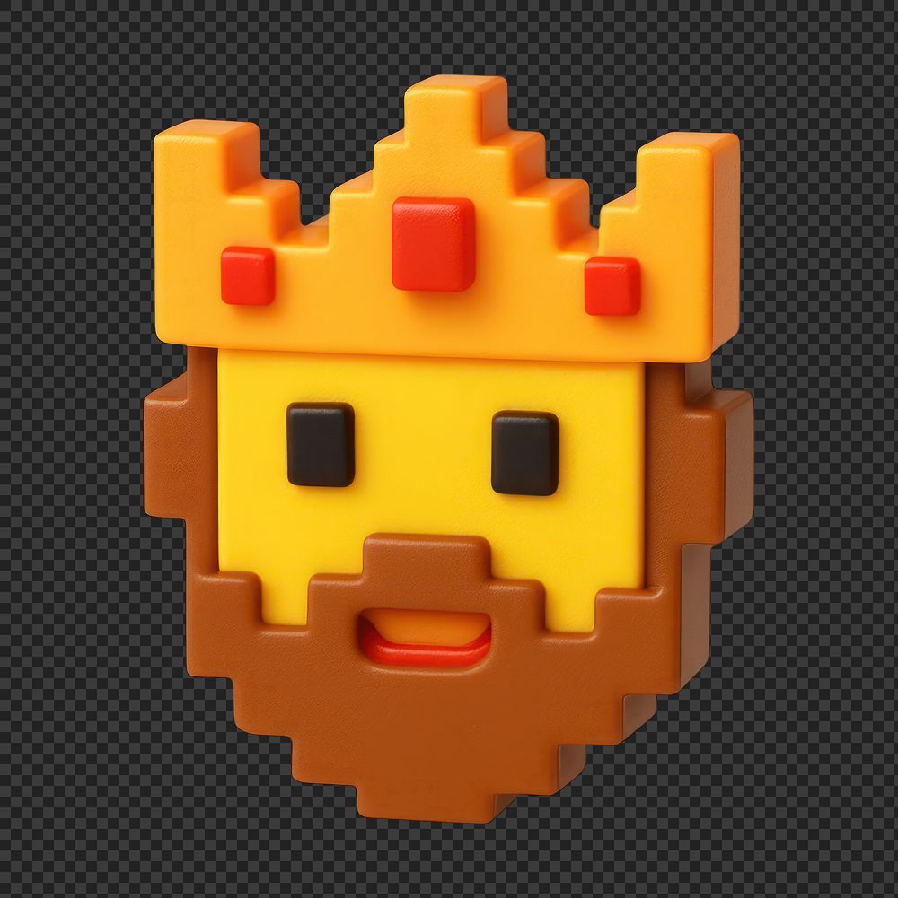 PNG Pixelated king emoji art | Free PNG - rawpixel