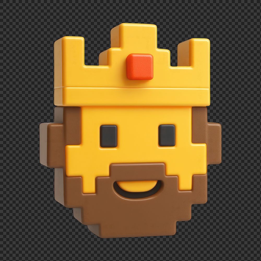 PNG Pixelated king toy design | Free PNG - rawpixel