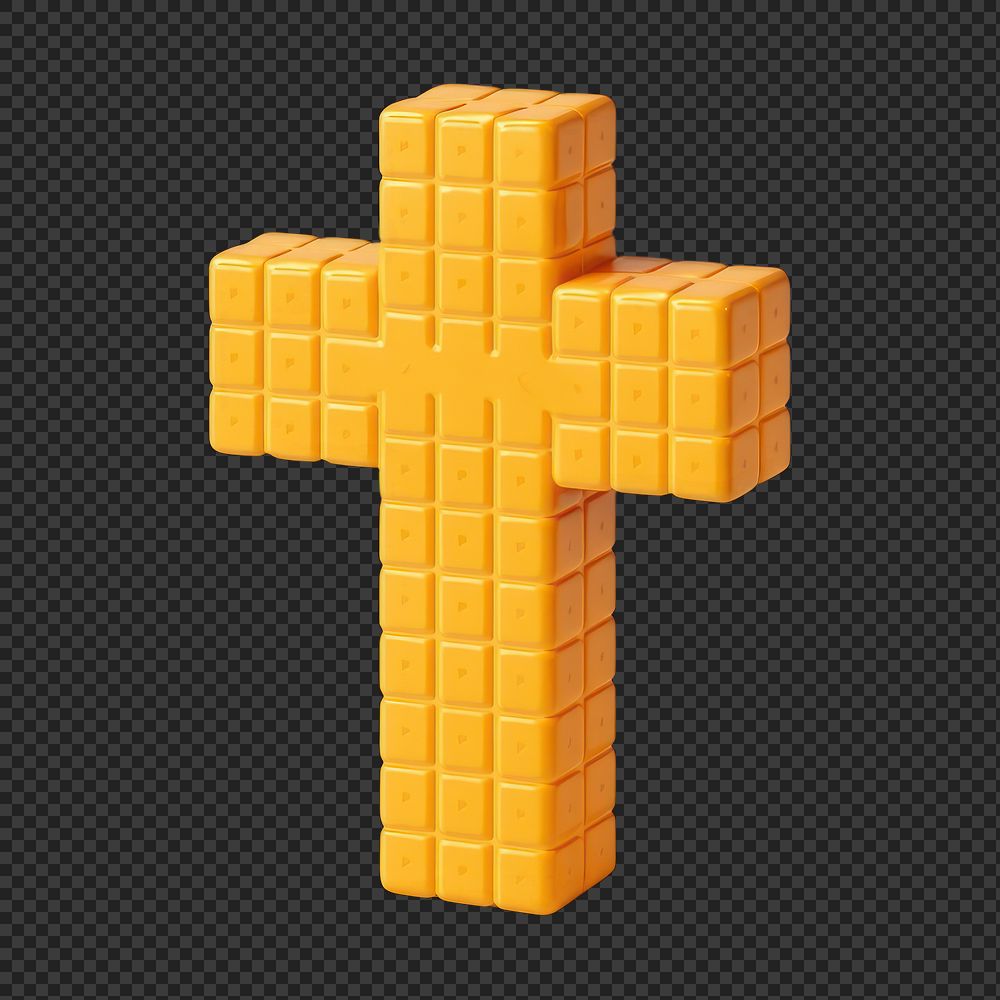 PNG Pixelated cross orange cube | Free PNG - rawpixel