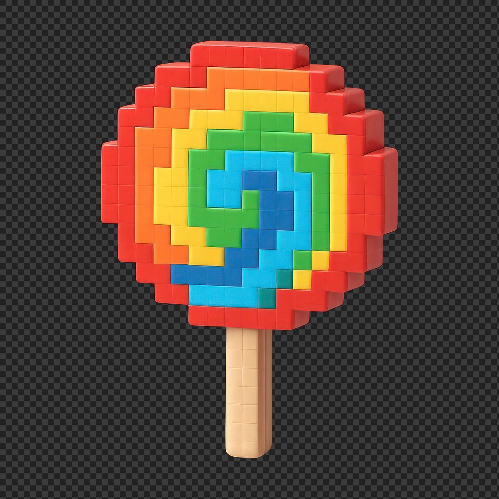 PNG Colorful pixelated lollipop illustration | Free PNG - rawpixel