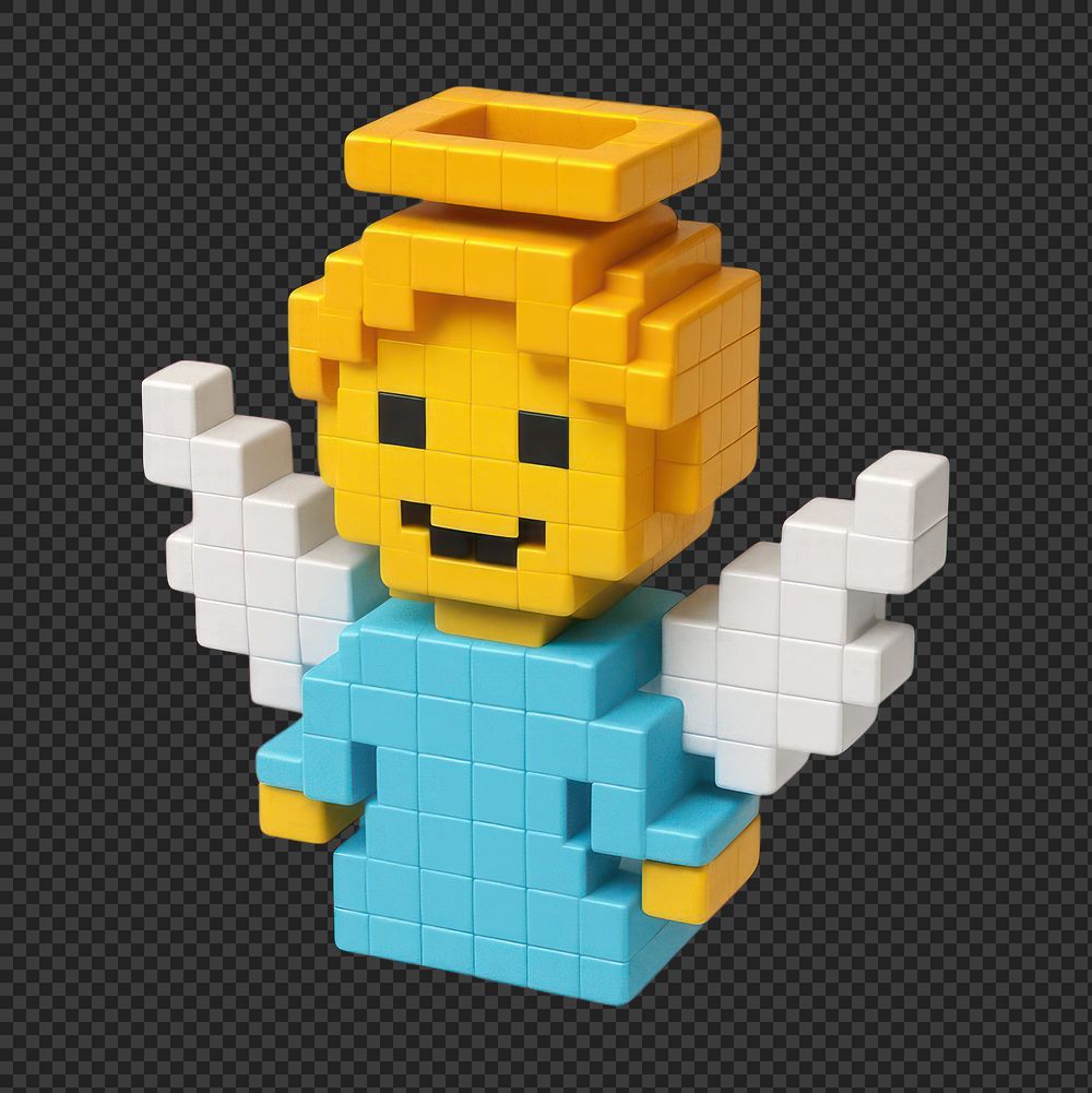 PNG Pixelated angel toy design. | Free PNG - rawpixel
