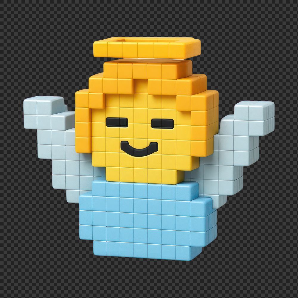 PNG Pixelated angel toy design. | Free PNG - rawpixel