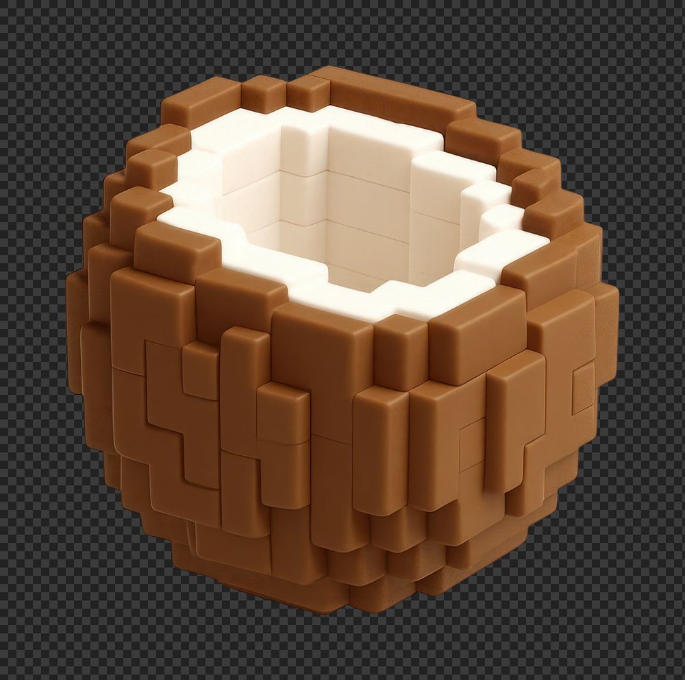 PNG Pixelated coconut geometric art | Free PNG - rawpixel