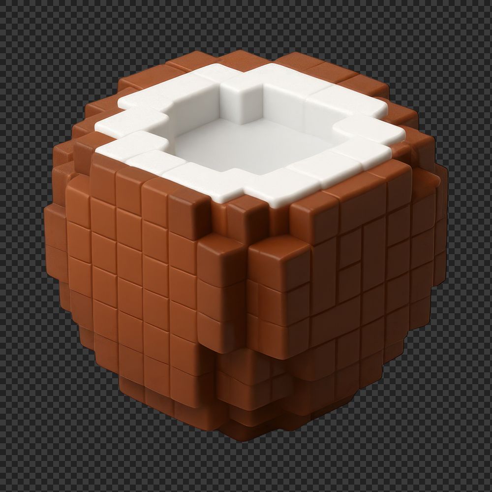 PNG Pixelated coconut digital art | Free PNG - rawpixel