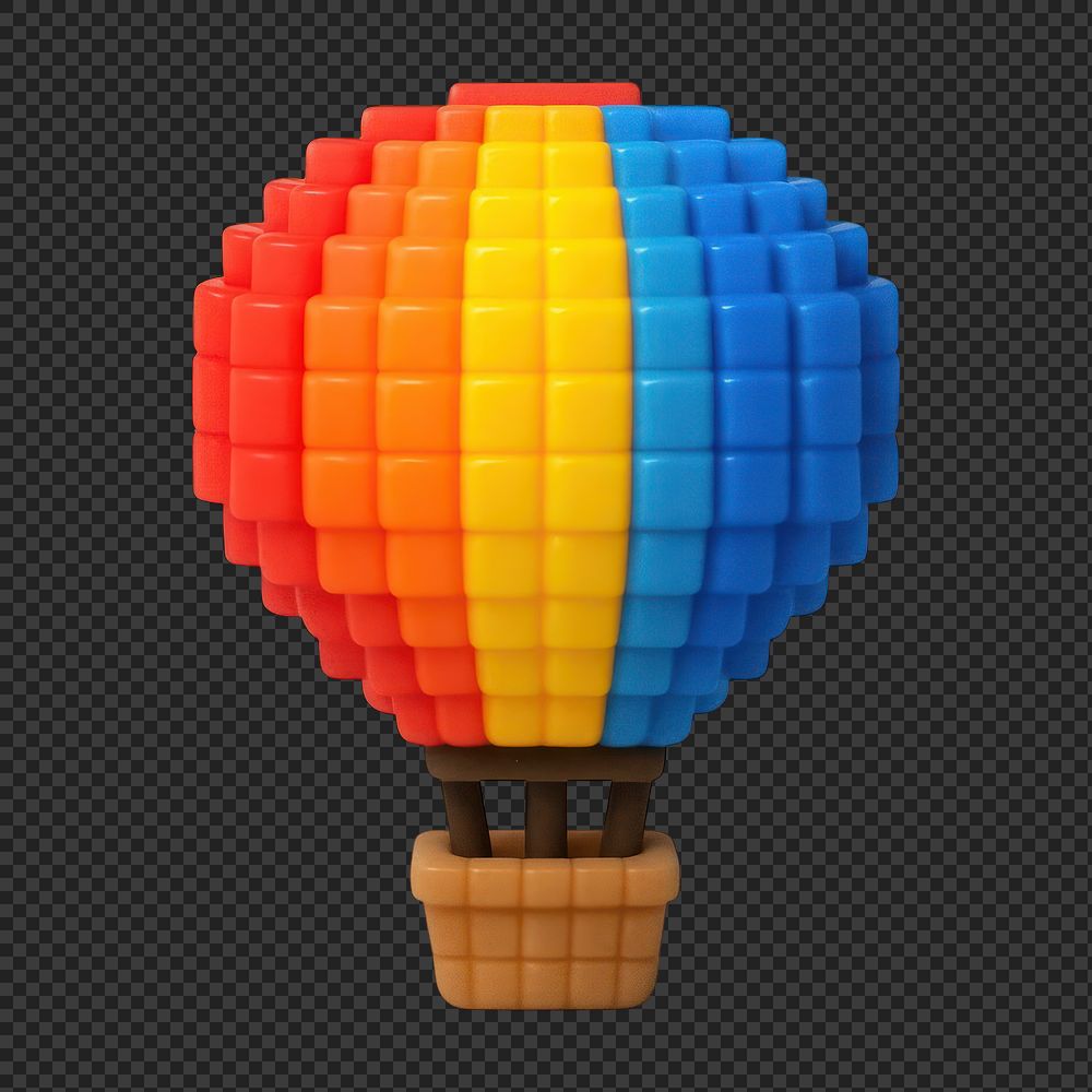 PNG Colorful pixelated balloon illustration. | Free PNG - rawpixel