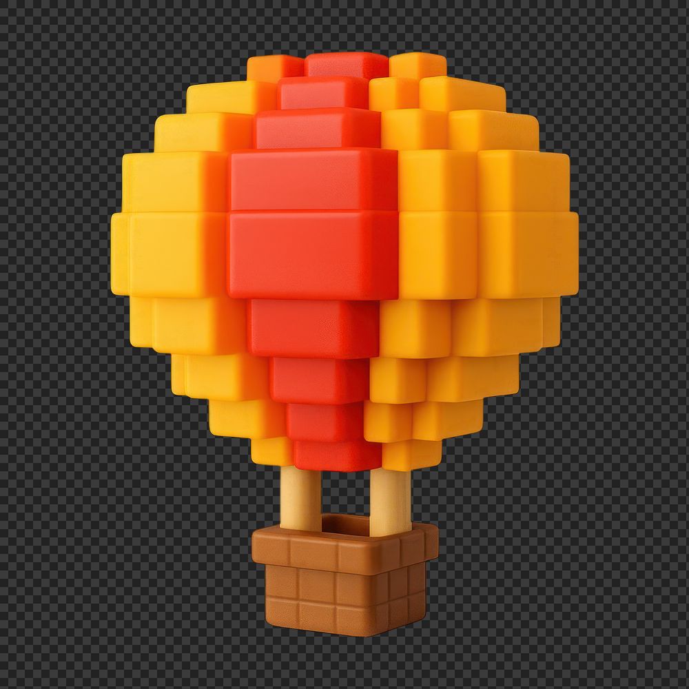 PNG Colorful pixelated balloon illustration. | Free PNG - rawpixel