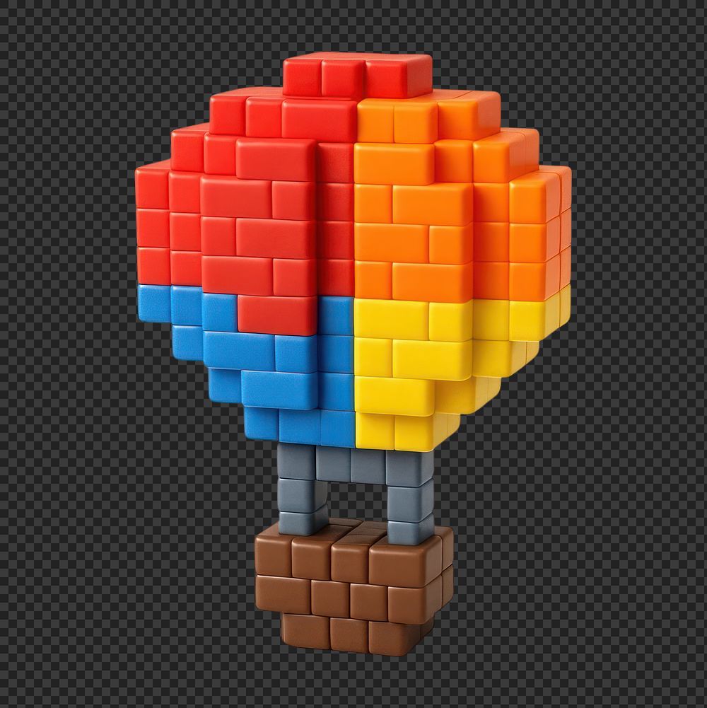 PNG Colorful pixelated balloon art | Free PNG - rawpixel