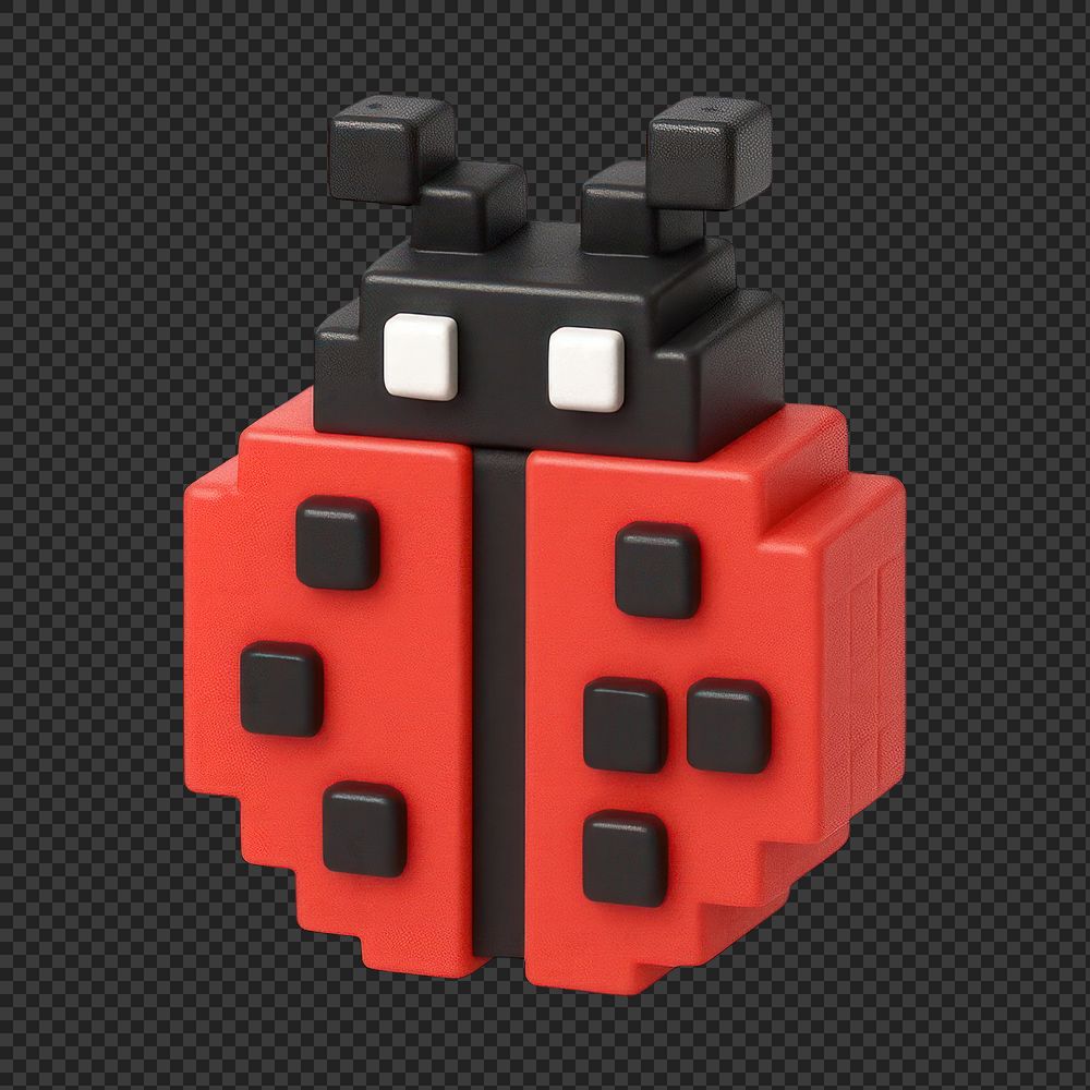PNG Pixelated ladybug toy design. | Free PNG - rawpixel
