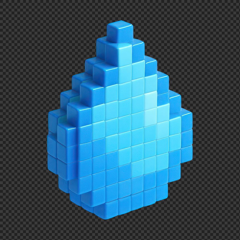 PNG Pixelated blue water droplet | Free PNG - rawpixel
