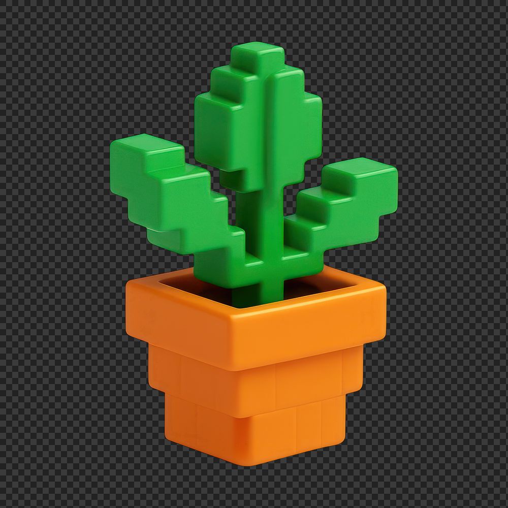 PNG Pixelated plant pot illustration | Free PNG - rawpixel
