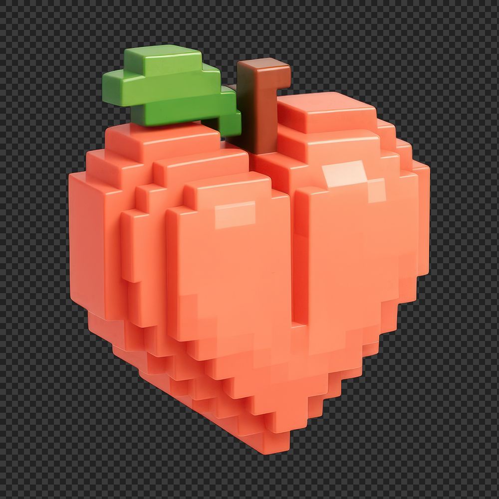 PNG Pixelated peach heart art | Free PNG - rawpixel