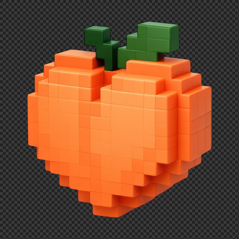 PNG Pixelated peach art design | Free PNG - rawpixel