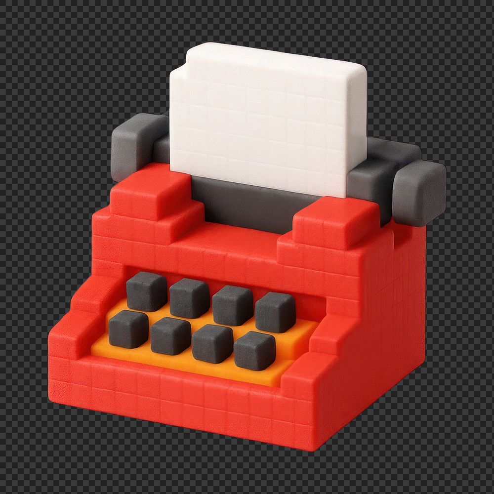 PNG Retro pixelated typewriter illustration | Free PNG - rawpixel