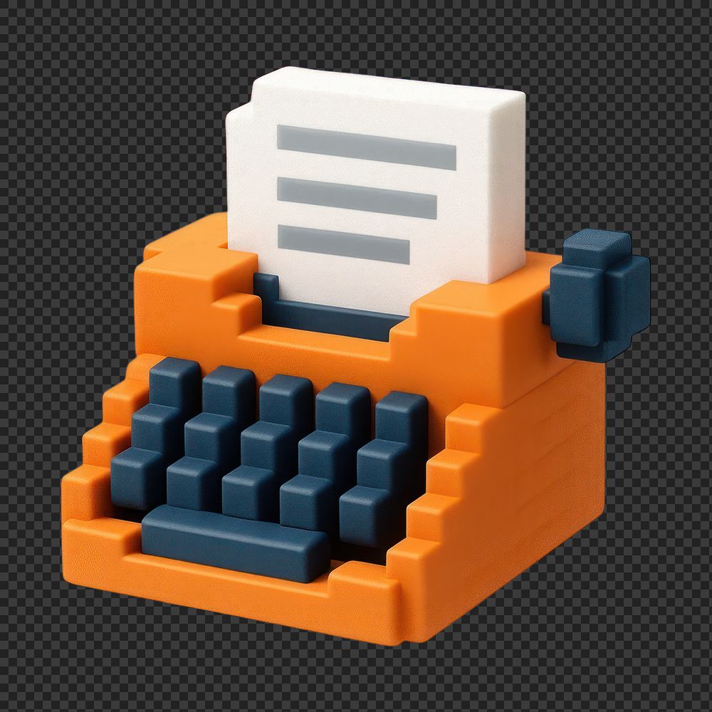 PNG Retro pixelated typewriter illustration | Free PNG - rawpixel