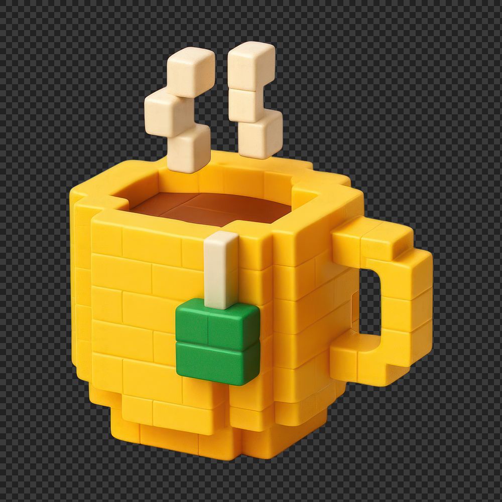 PNG Pixelated yellow mug illustration | Free PNG - rawpixel