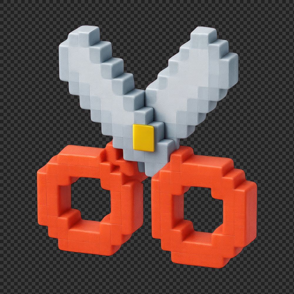 PNG Pixelated scissors art design. | Free PNG - rawpixel
