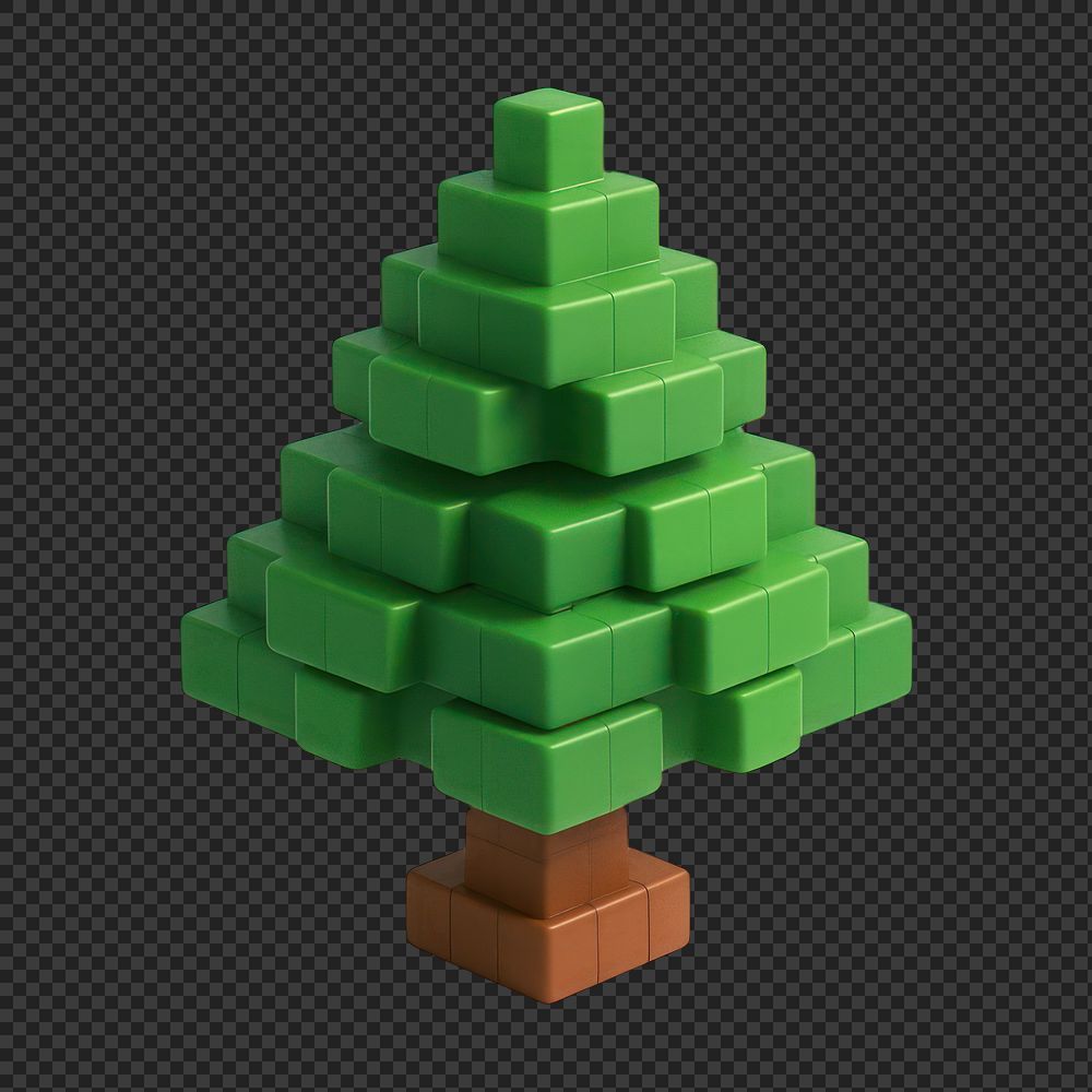 PNG Blocky evergreen tree illustration | Free PNG - rawpixel