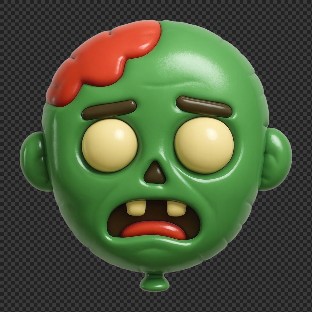 PNG Cartoon zombie balloon face | Free PNG - rawpixel