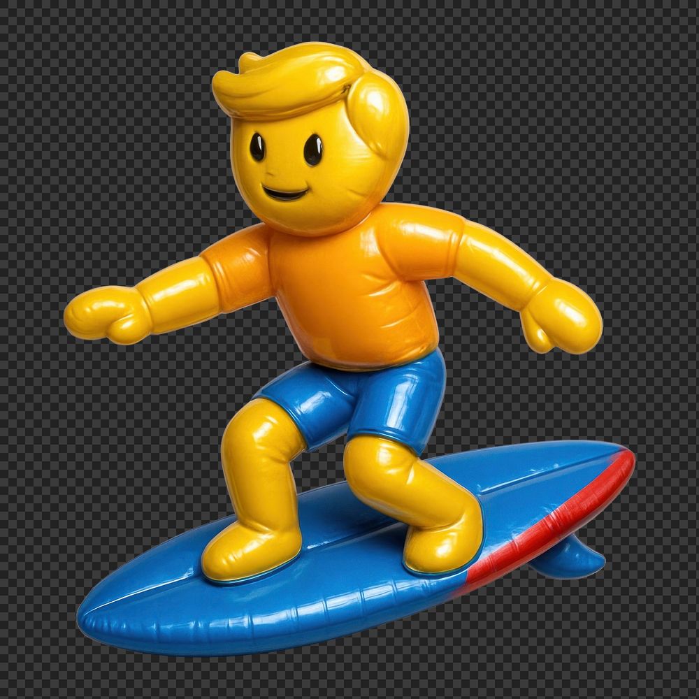 PNG Playful surfing toy figure | Free PNG - rawpixel