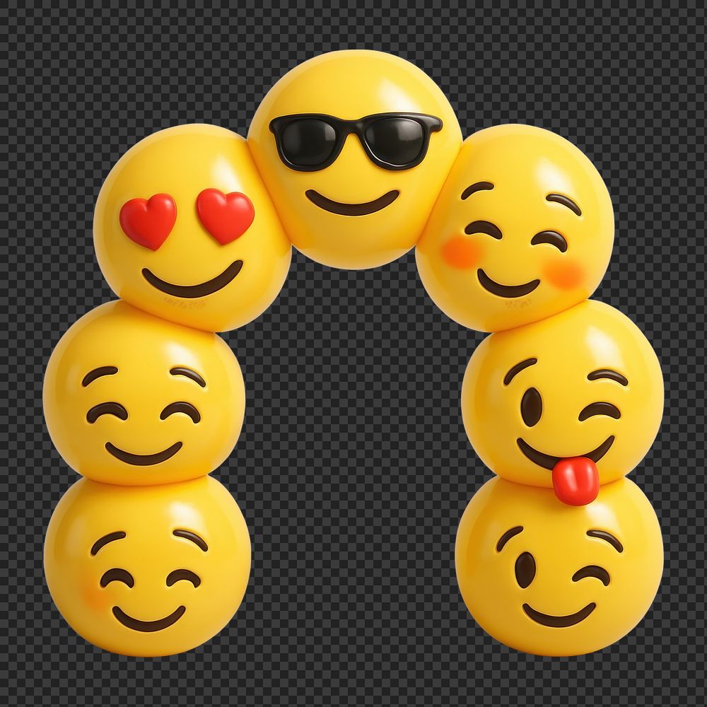 PNG Playful emoji expressions arch | Free PNG - rawpixel