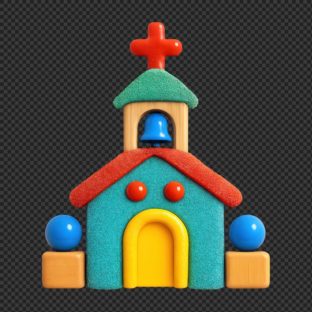 PNG Colorful toy church illustration | Free PNG - rawpixel
