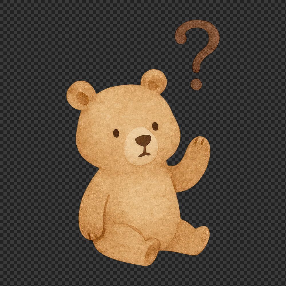 PNG Curious bear question mark | Free PNG - rawpixel