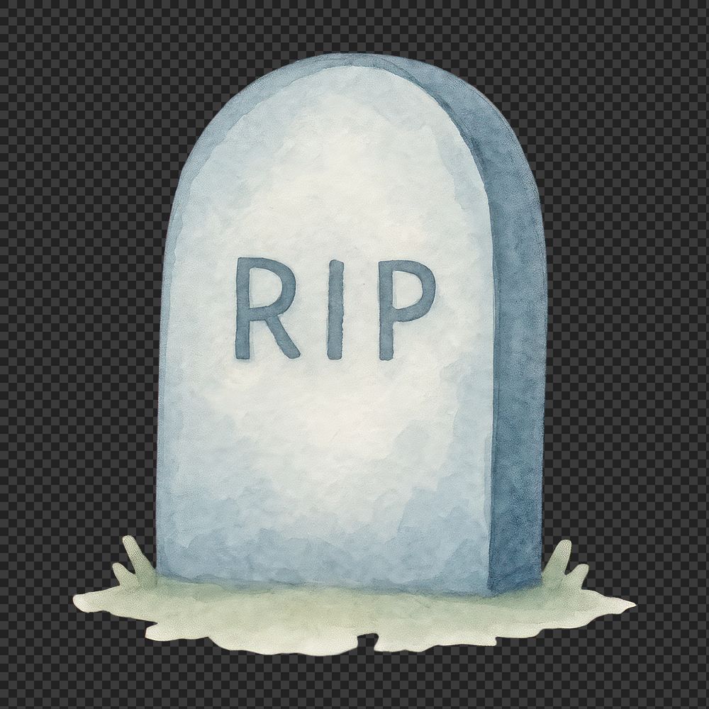 PNG Simple tombstone watercolor illustration | Free PNG - rawpixel
