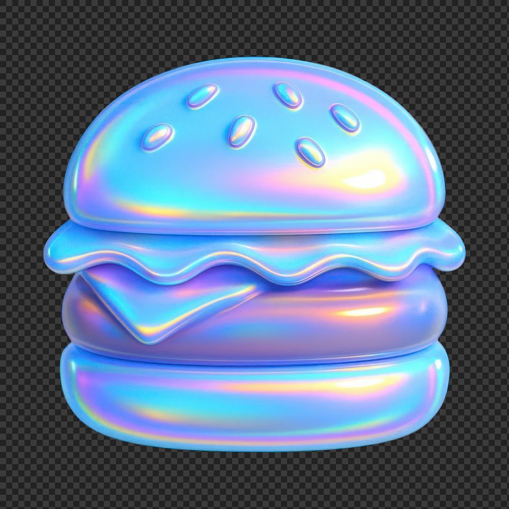 PNG Holographic burger digital art | Free PNG - rawpixel
