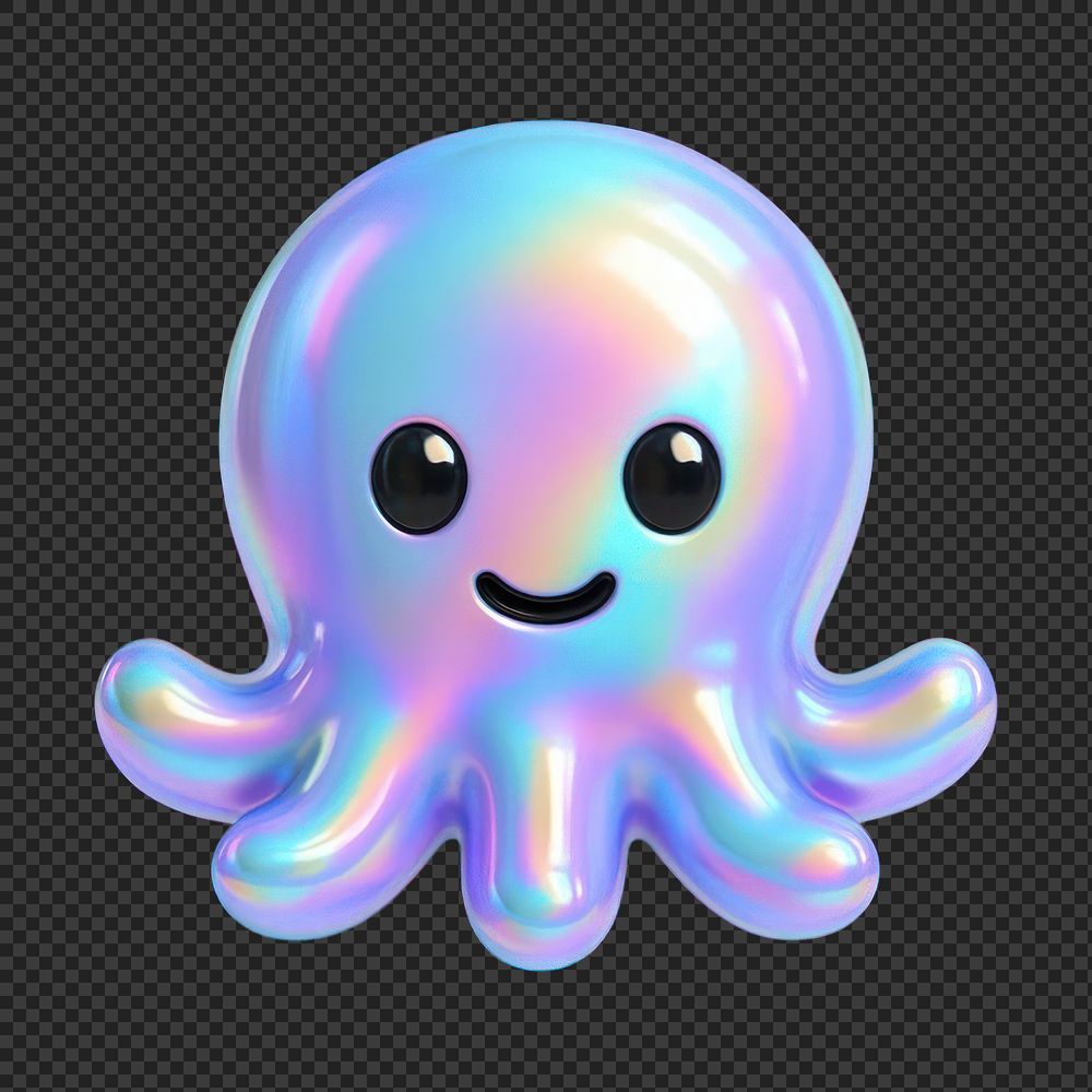 PNG Cute iridescent cartoon octopus | Free PNG - rawpixel