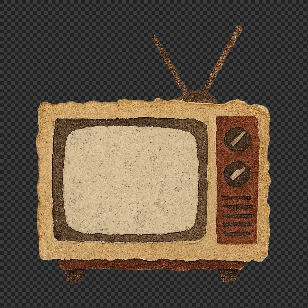 PNG Vintage television paper art | Free PNG - rawpixel