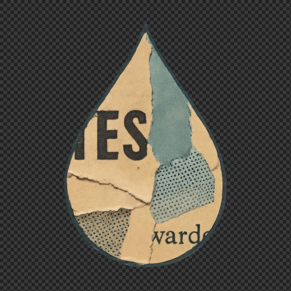 PNG Collage teardrop vintage texture | Free PNG - rawpixel