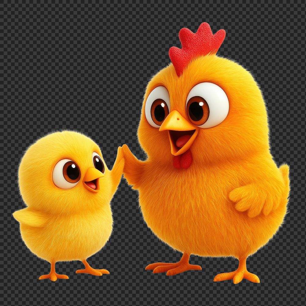 PNG Cute cartoon chickens bonding | Free PNG - rawpixel