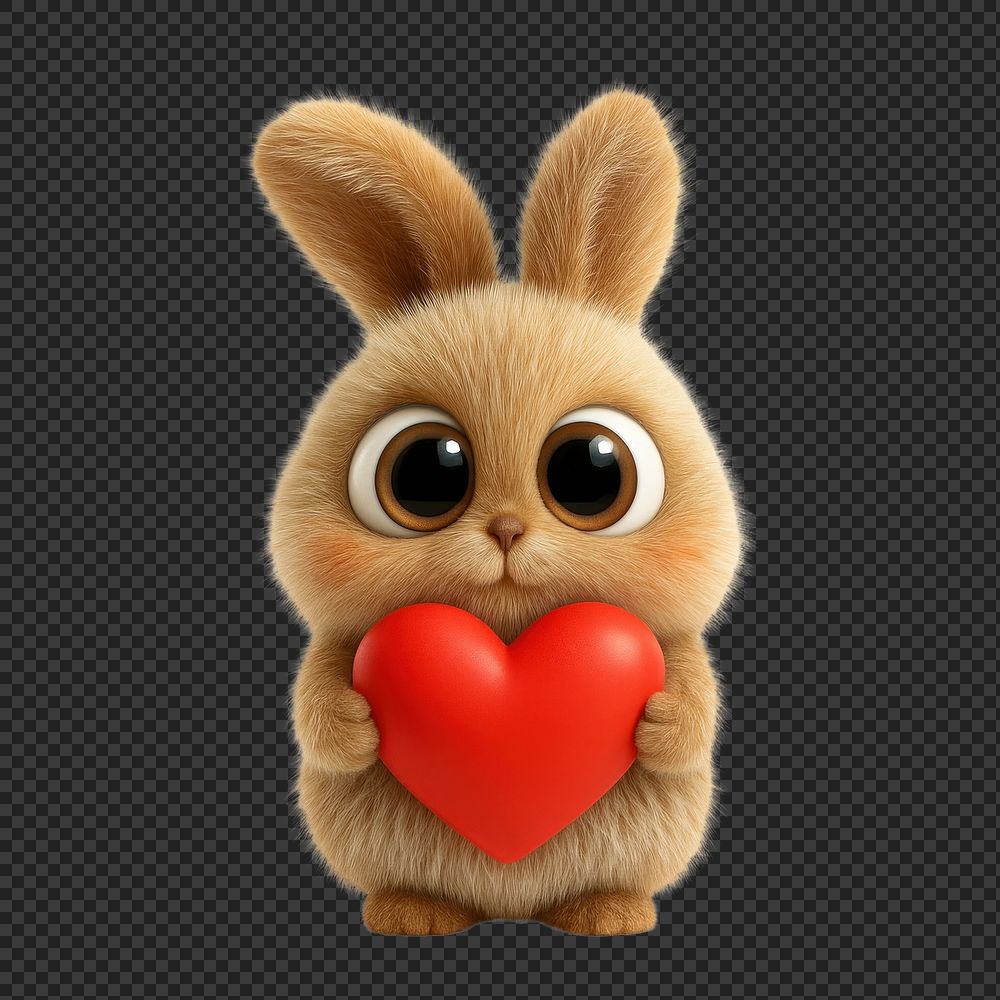 PNG Cute bunny holding heart. | Free PNG - rawpixel