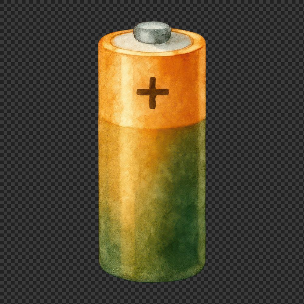 PNG Watercolor battery energy illustration | Free PNG - rawpixel