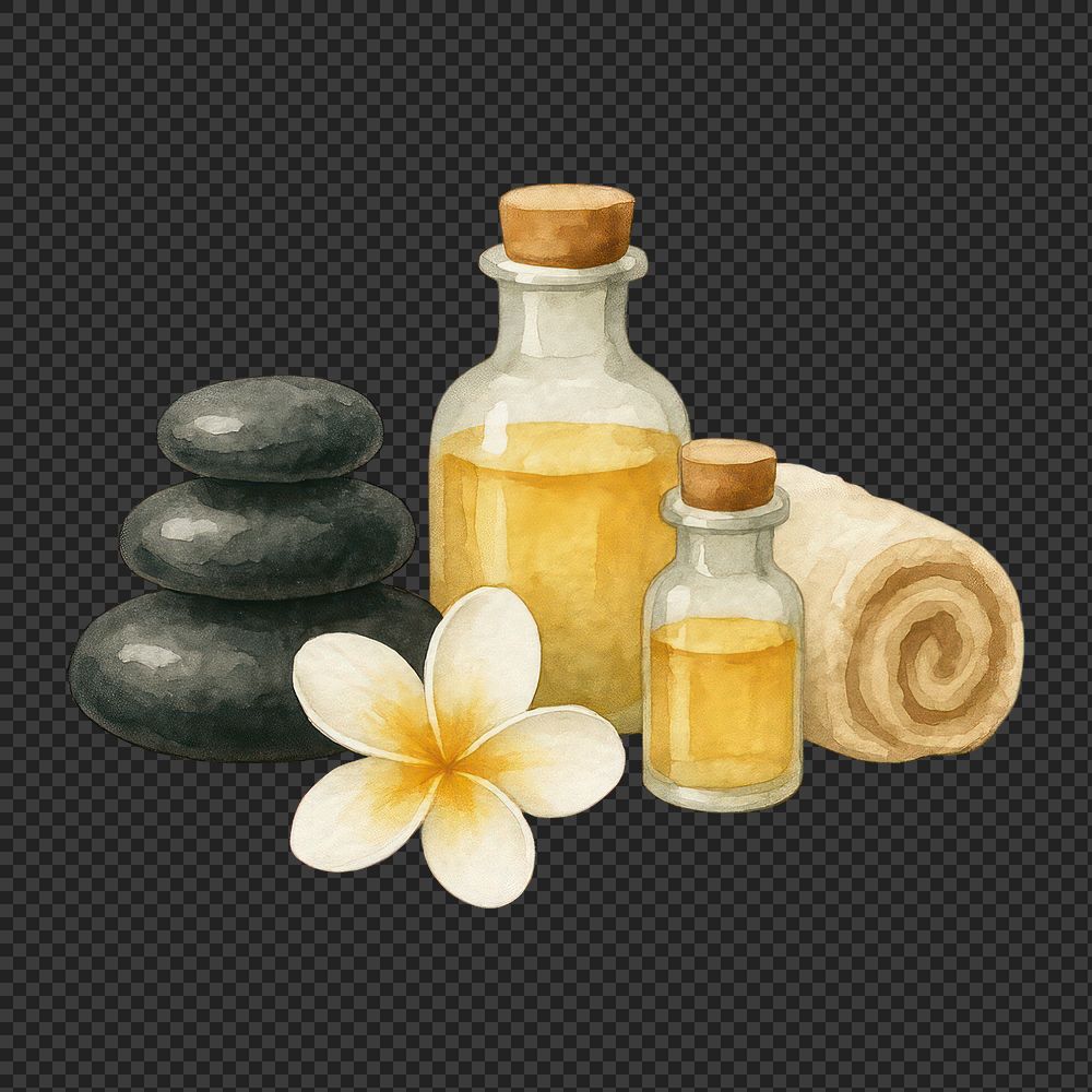 PNG Relaxing spa essentials illustration. | Free PNG - rawpixel