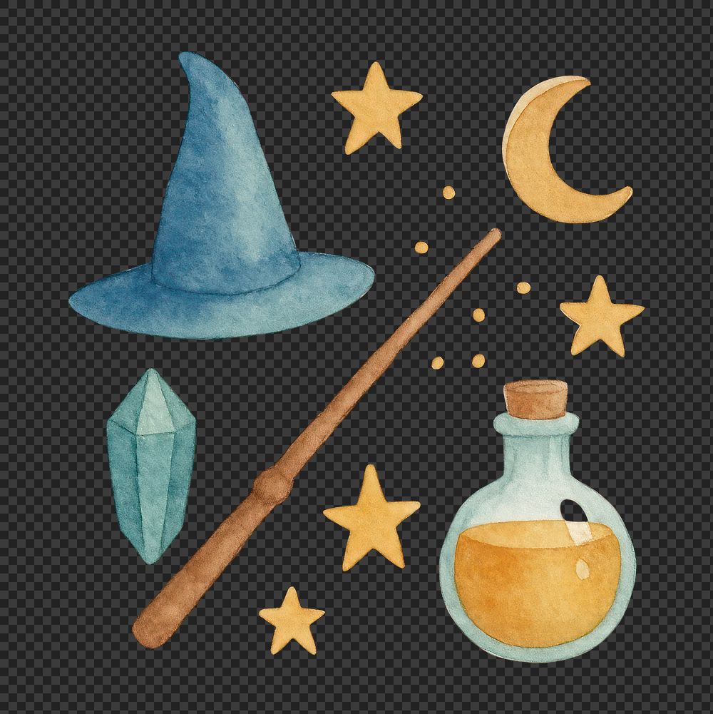 PNG Magical whimsical wizardry elements | Free PNG - rawpixel