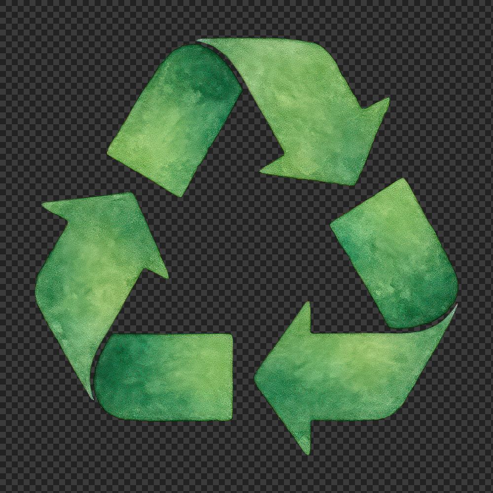 PNG Eco-friendly watercolor recycling symbol. | Free PNG - rawpixel