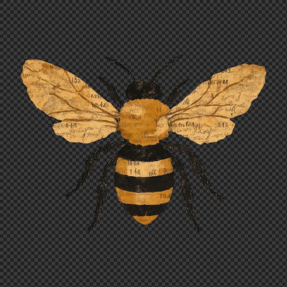 PNG Vintage bee collage illustration | Free PNG - rawpixel