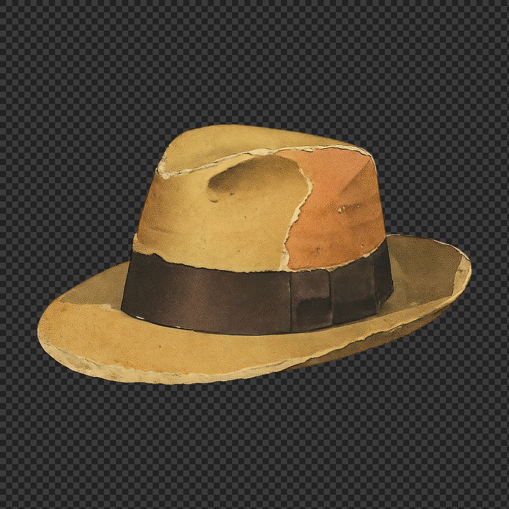 PNG Vintage fedora watercolor illustration | Free PNG - rawpixel