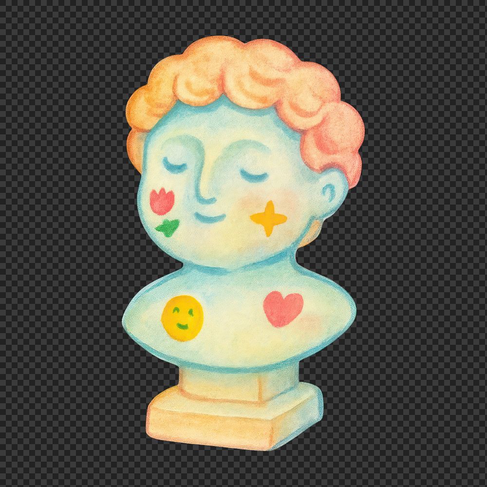 PNG Whimsical colorful bust illustration | Free PNG - rawpixel
