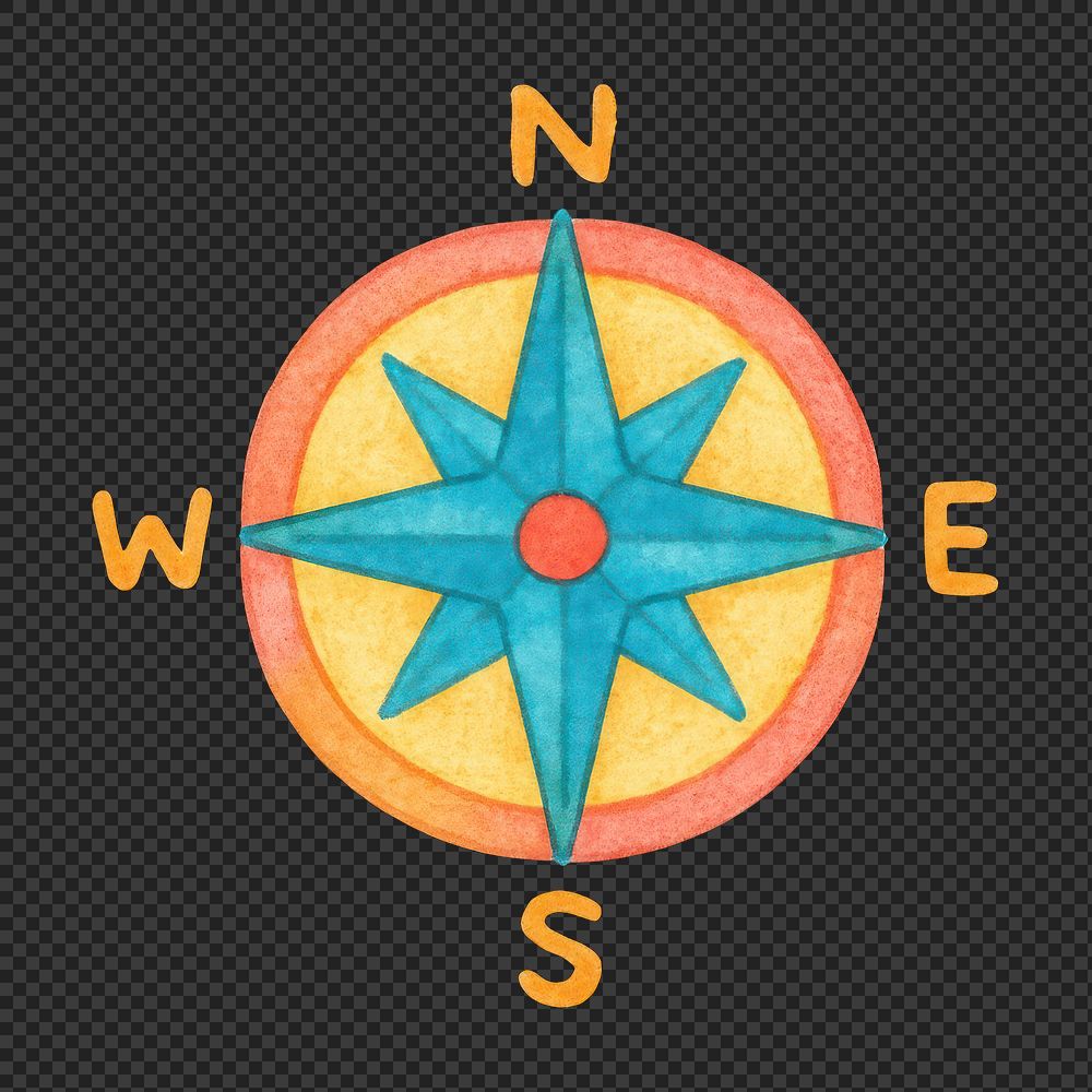 PNG Colorful compass rose illustration | Free PNG - rawpixel