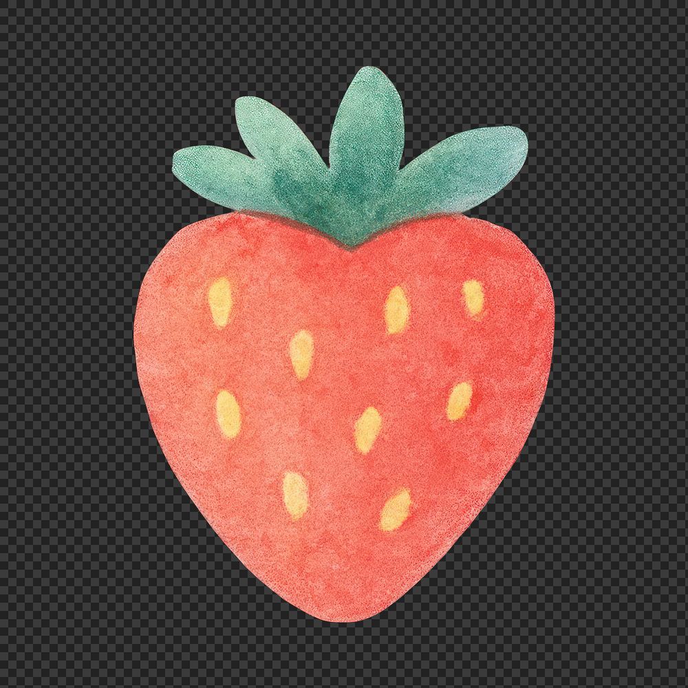 PNG Charming watercolor strawberry illustration | Free PNG - rawpixel