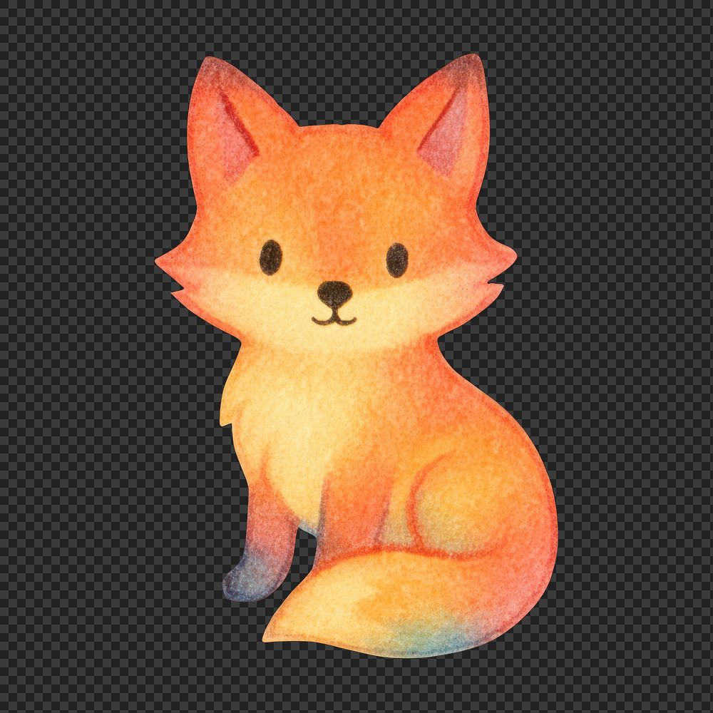 PNG Cute colorful fox illustration | Free PNG - rawpixel