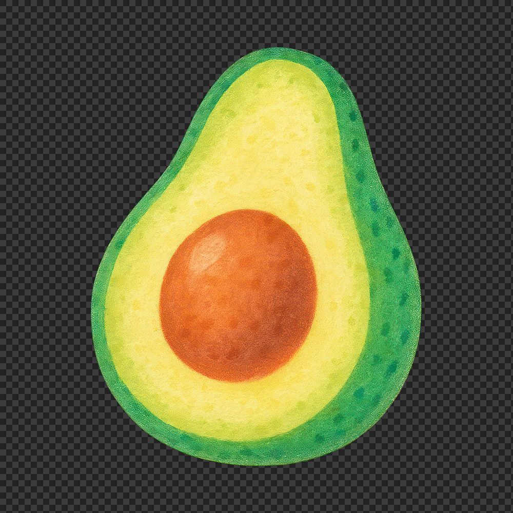 PNG Vibrant avocado cross-section illustration | Free PNG - rawpixel