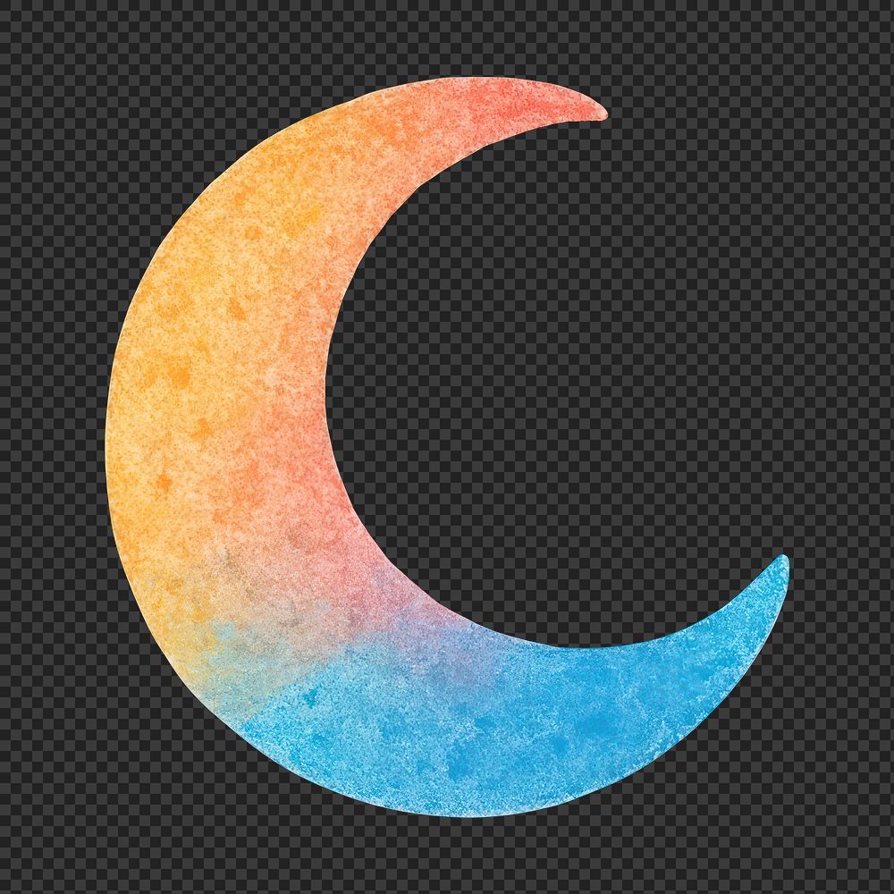 PNG Colorful crescent moon illustration | Free PNG - rawpixel