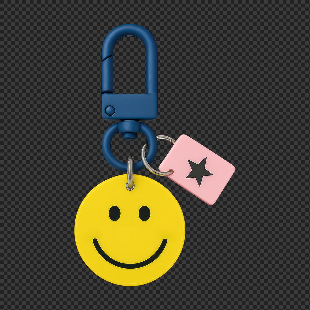 PNG Colorful smiley face keychain | Free PNG - rawpixel