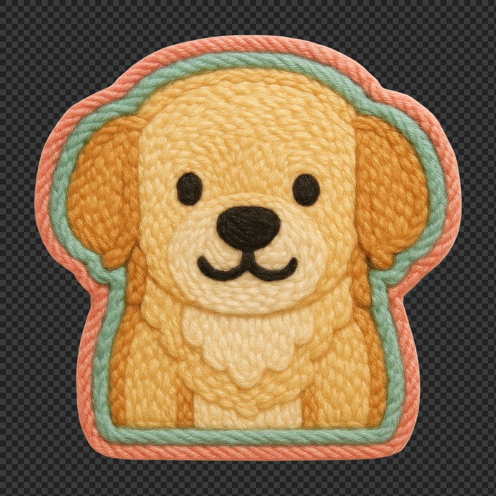 PNG Cute embroidered dog patch | Free PNG - rawpixel