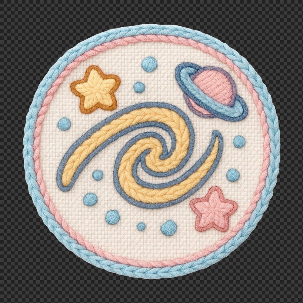 PNG Whimsical embroidered space design | Free PNG - rawpixel